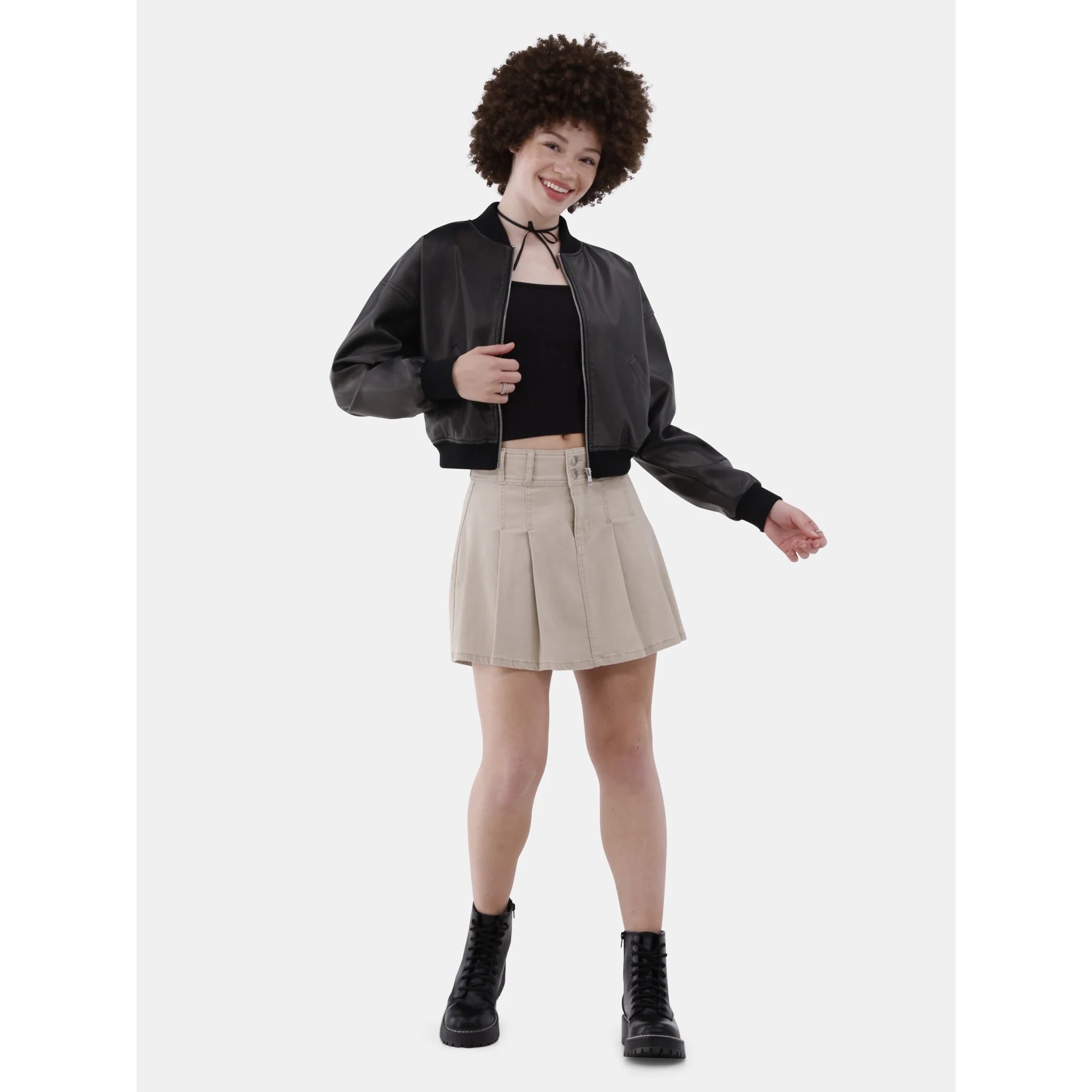 Faux Leather Cargo Bomber Jacket, Women’s – Chameleon vintage